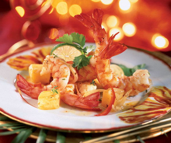 Gourmet recipe: Sauteed prawns with pineapple