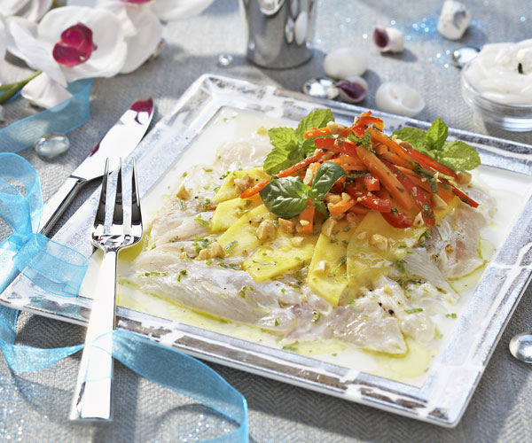 Healthy recipe: Sea bream carpaccio with mango