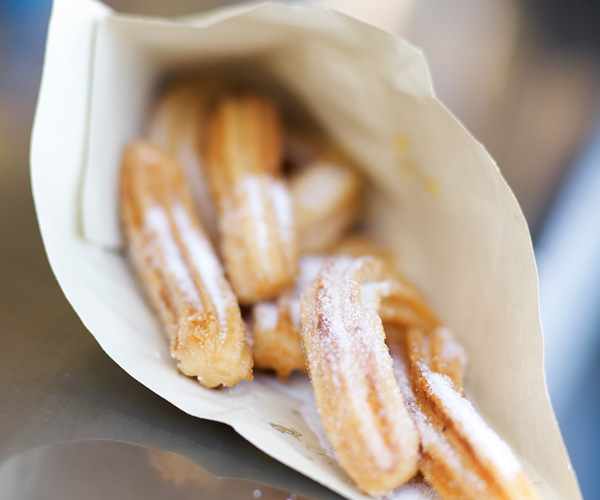 A delightful churros recipe with a nice spicy hot chocolate
