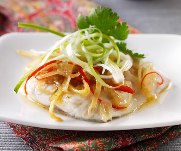 Fish recipe: Steamed halibut with onions